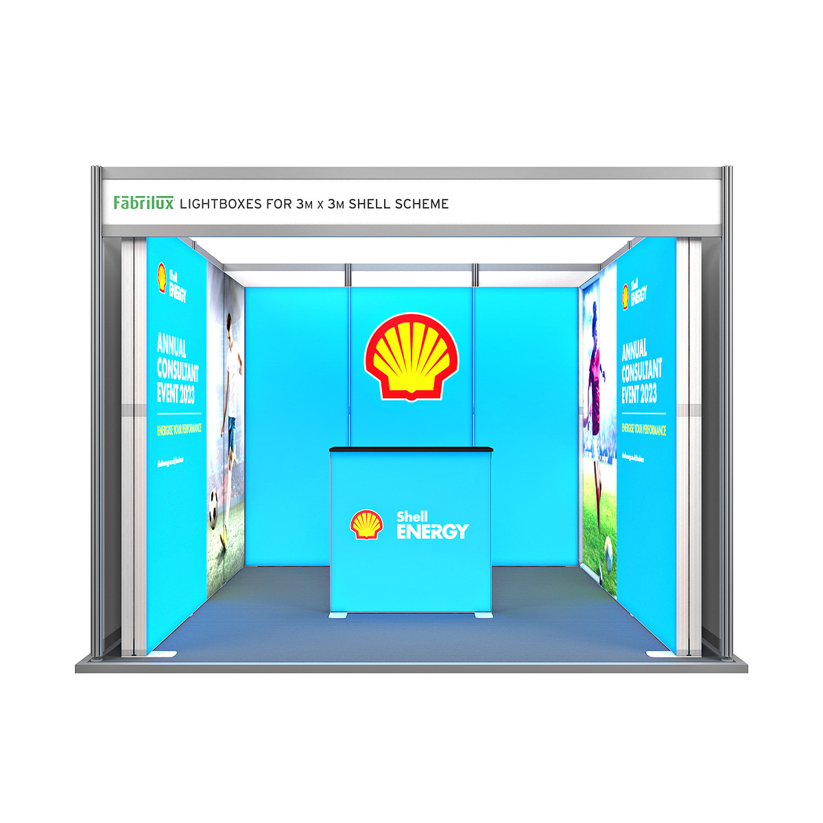 Lightbox Exhibition Stand | 3m x 3m Shell Scheme LED Lightboxes